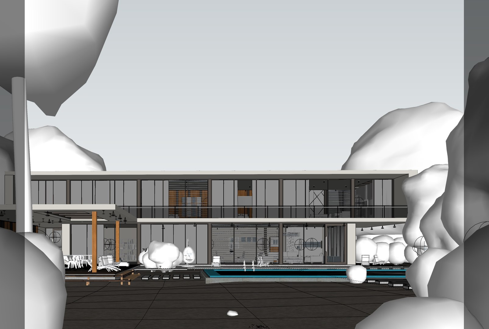 Exterior House Collection - Sunset and Night lighting setup 3D model ...