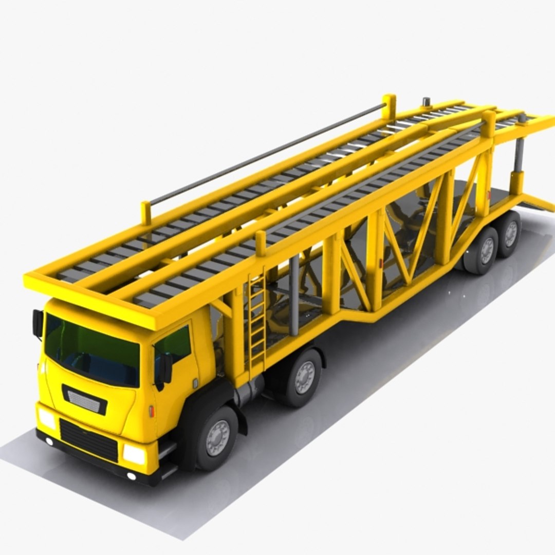 3d Cartoon Car Carrier Model