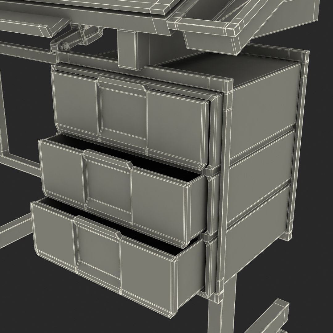 vision station glass drafting table 3ds