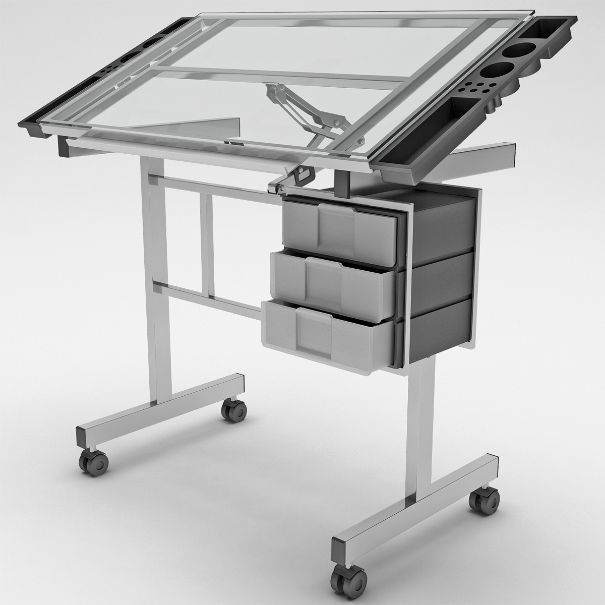 vision station glass drafting table 3ds