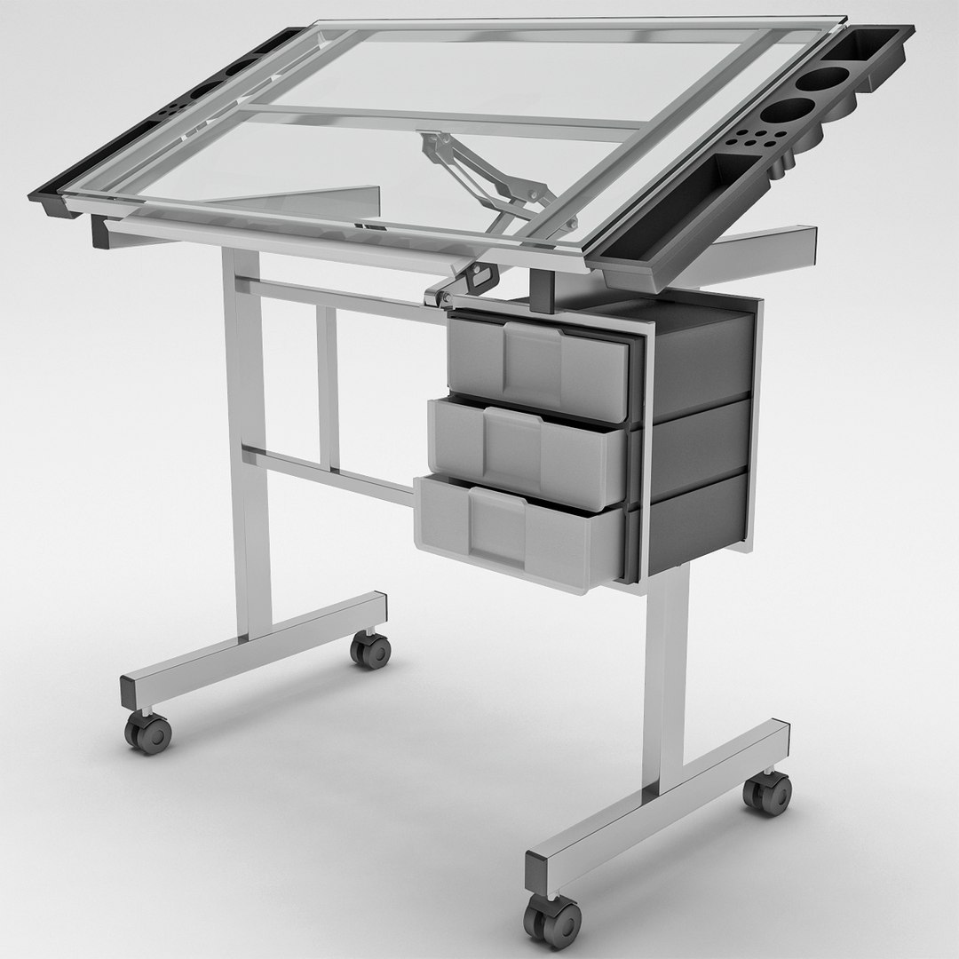 vision station glass drafting table 3ds