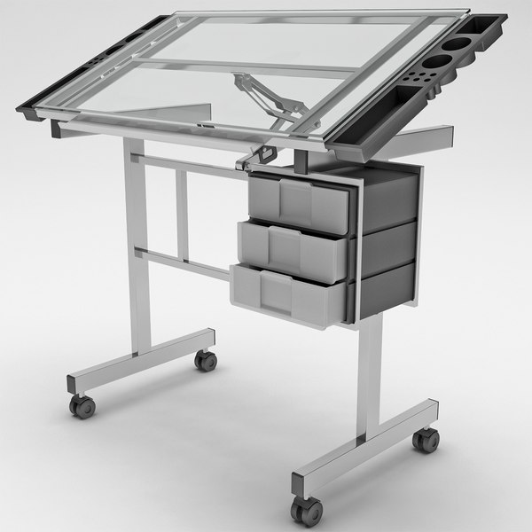 vision station glass drafting table 3ds