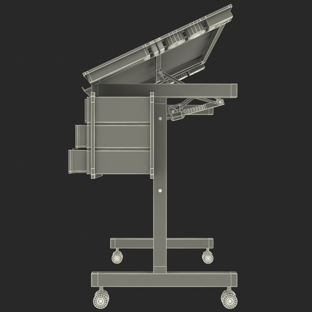 vision station glass drafting table 3ds