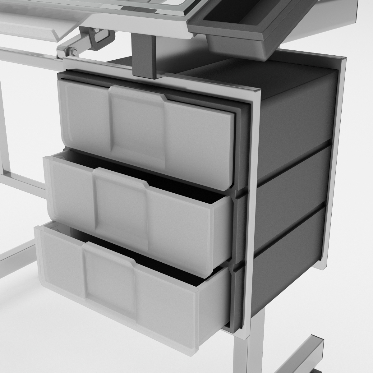 vision station glass drafting table 3ds