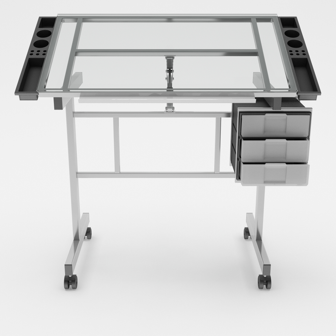 Vision Station Glass Drafting Table 3ds