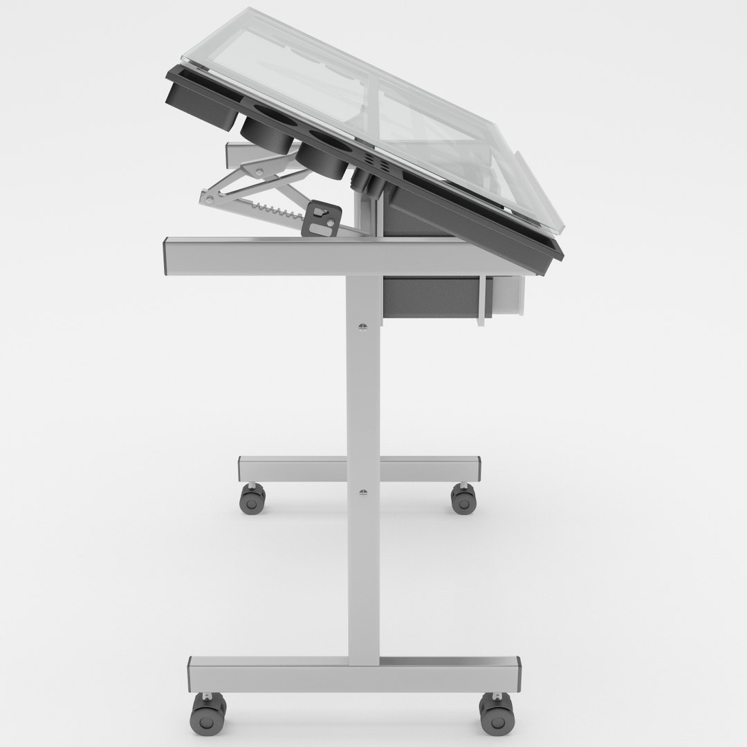 Vision Station Glass Drafting Table 3ds