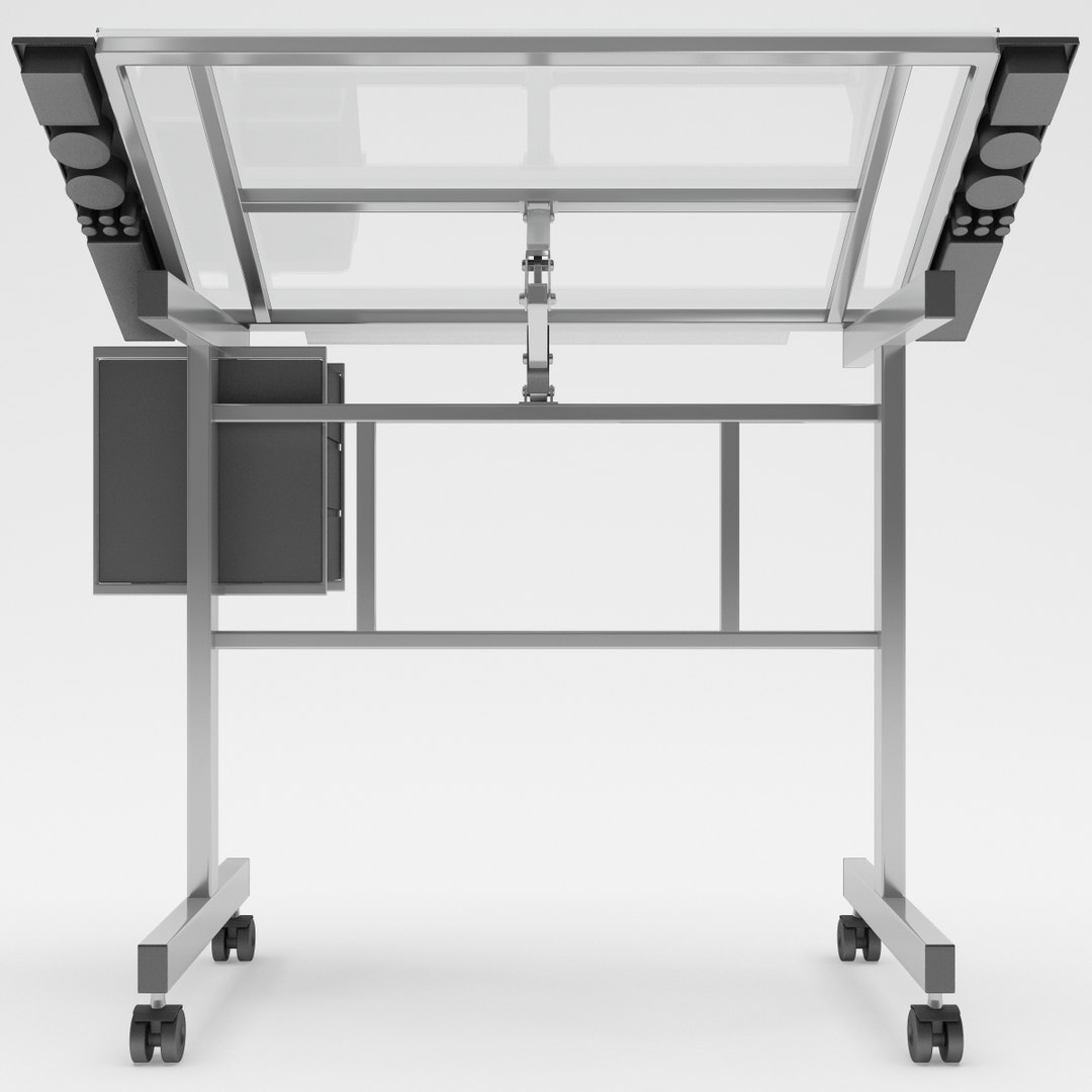 Vision Station Glass Drafting Table 3ds