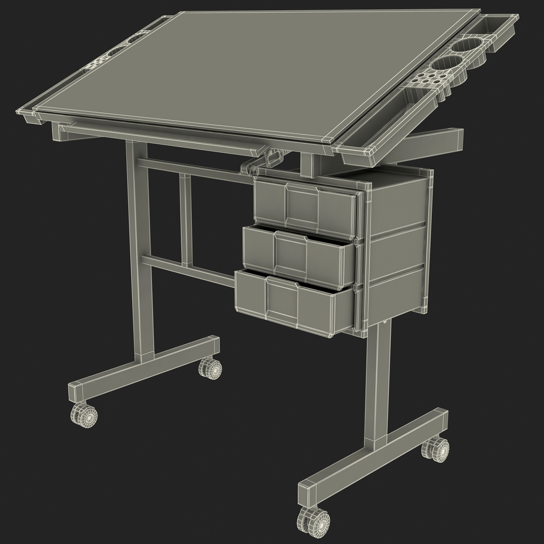 vision station glass drafting table 3ds