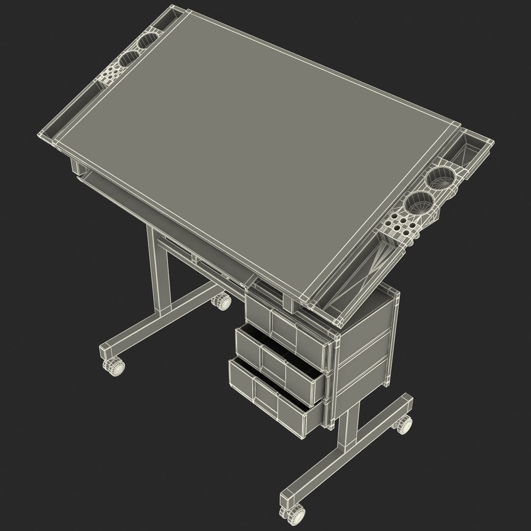 vision station glass drafting table 3ds