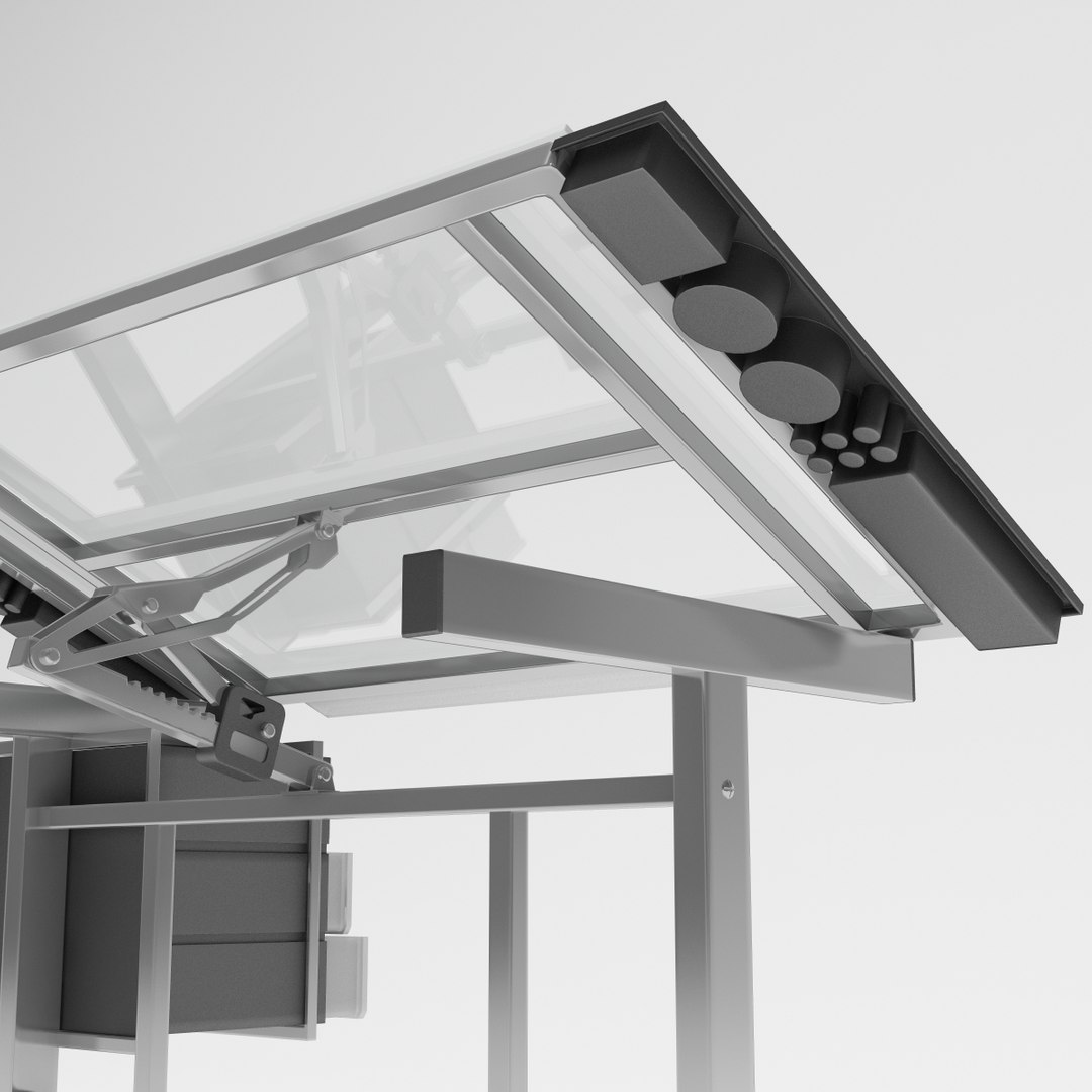 vision station glass drafting table 3ds