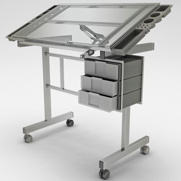 vision station glass drafting table 3ds