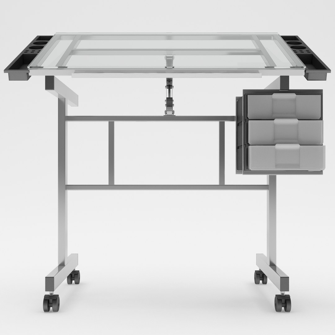 Vision Station Glass Drafting Table 3ds