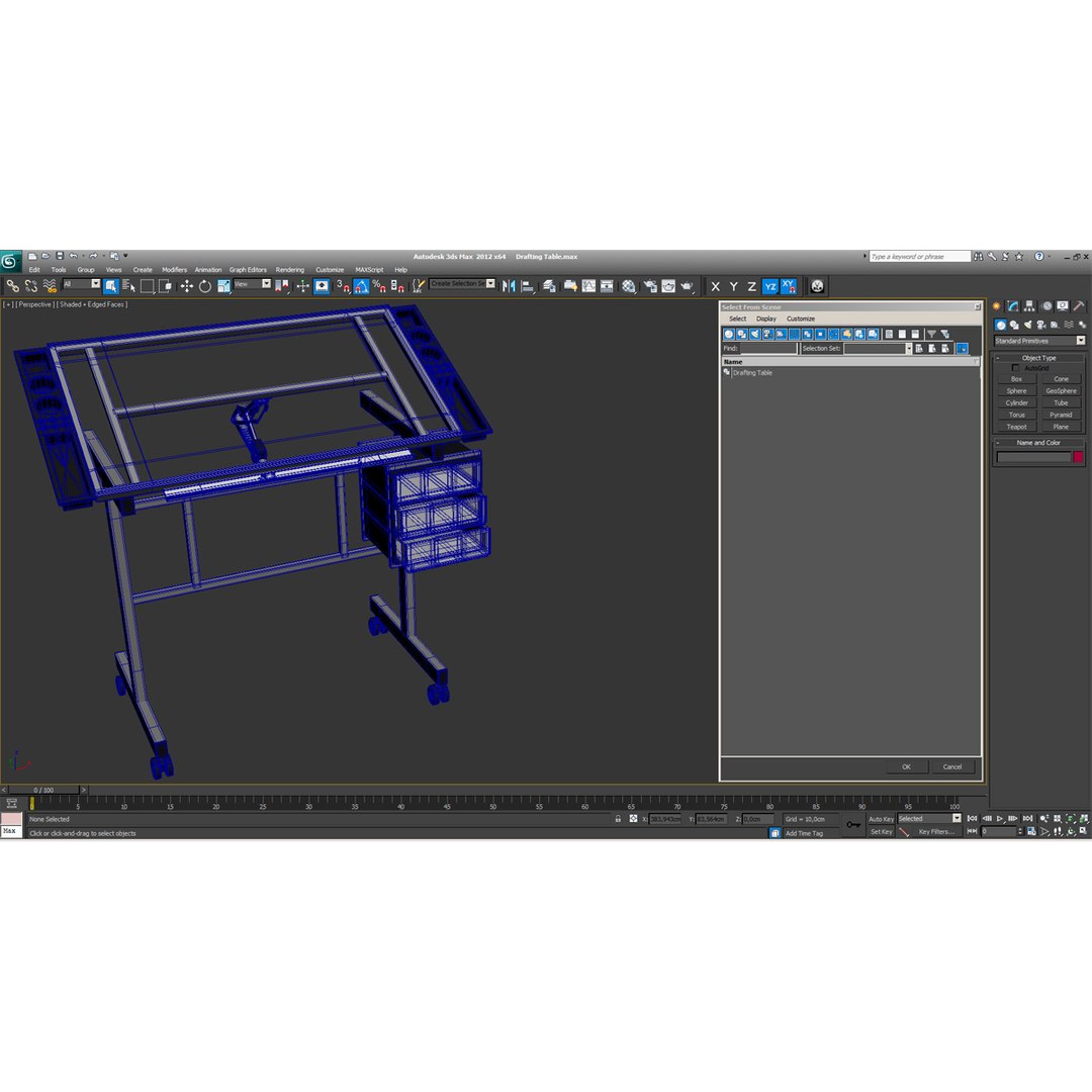 vision station glass drafting table 3ds