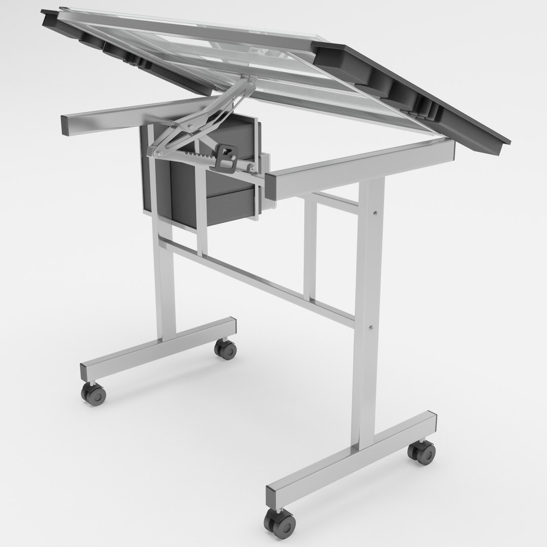 Vision Station Glass Drafting Table 3ds