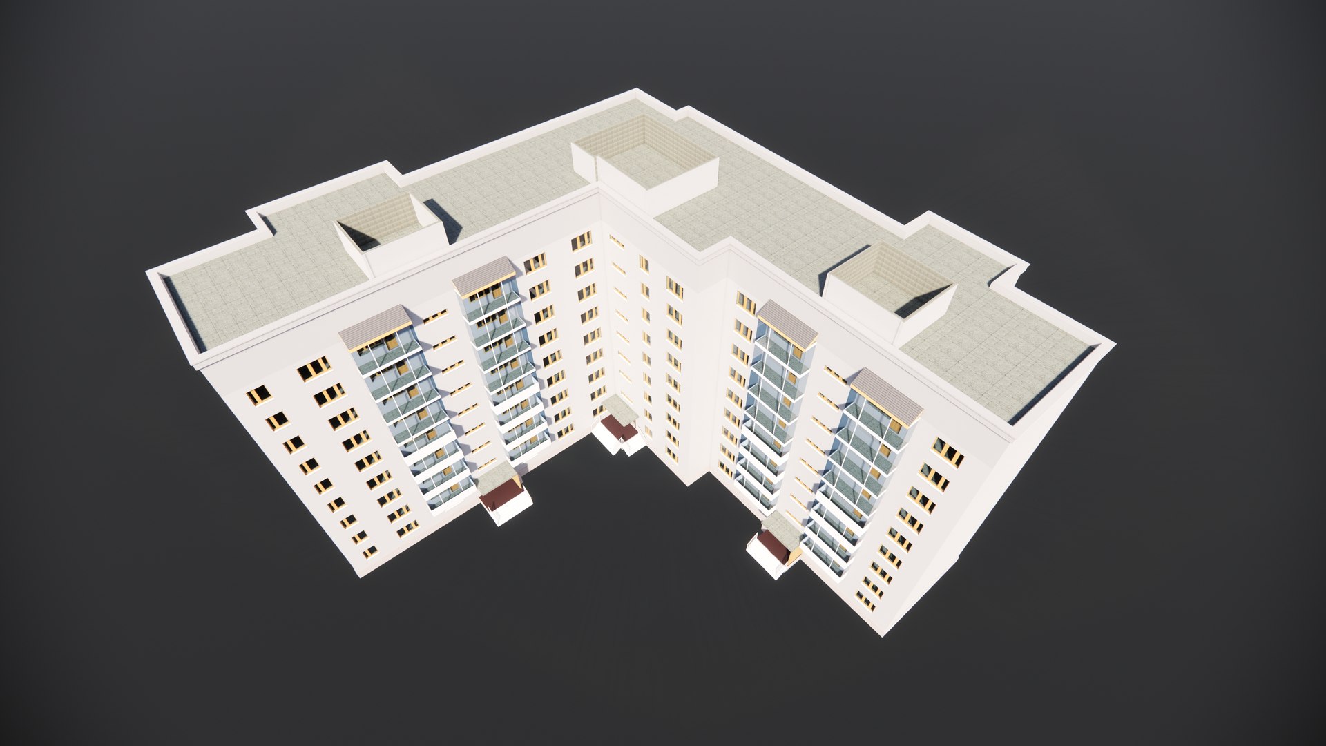 3D Multi-storey Building - TurboSquid 1940626