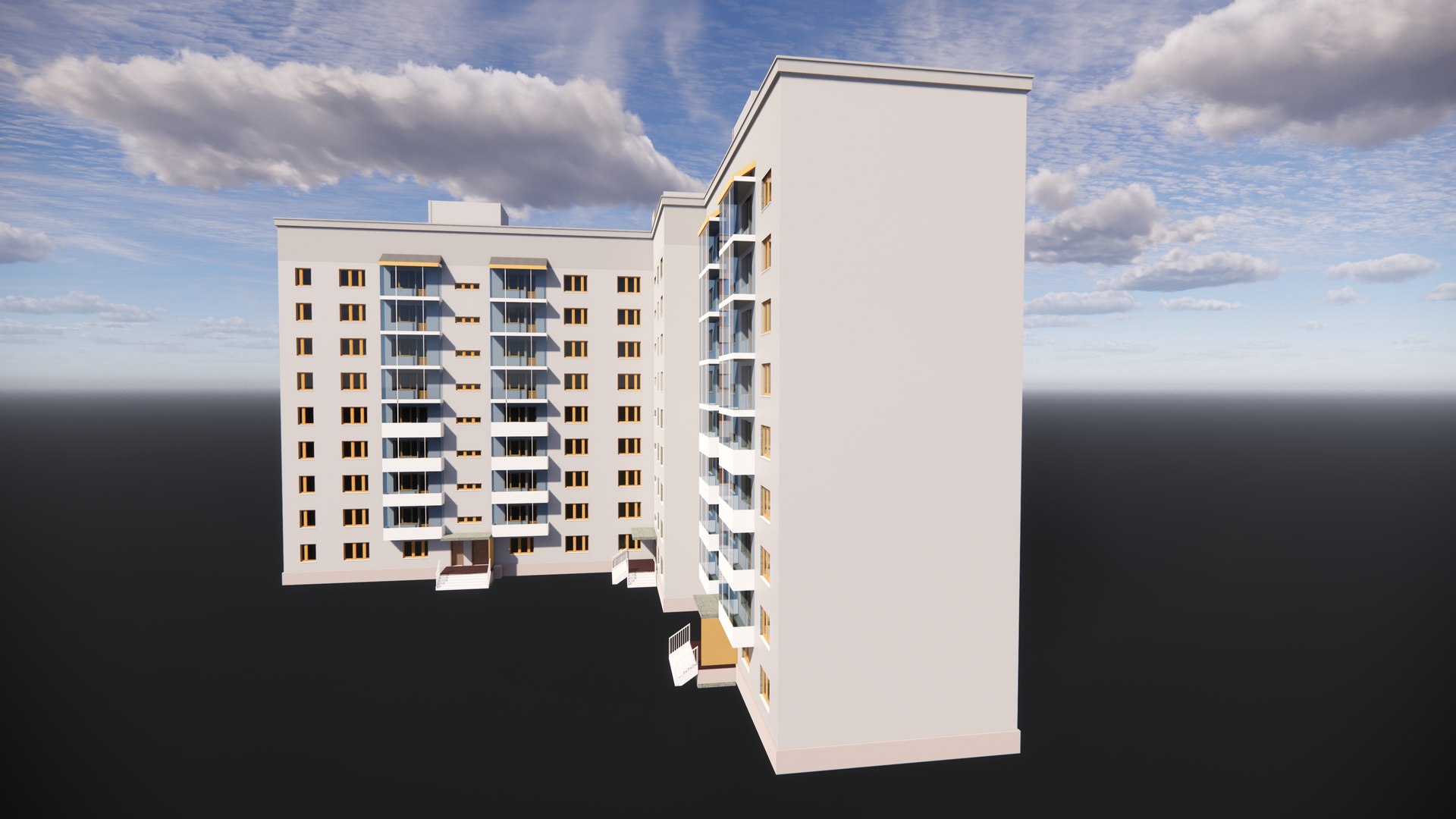 3D Multi-storey Building - TurboSquid 1940626