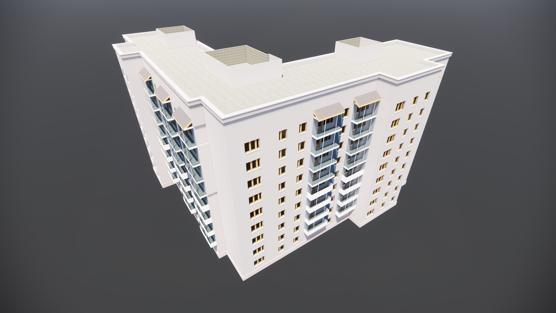 3D Multi-storey Building - TurboSquid 1940626