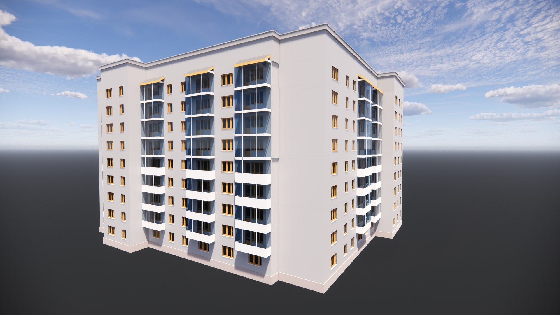 3D Multi-storey Building - TurboSquid 1940626