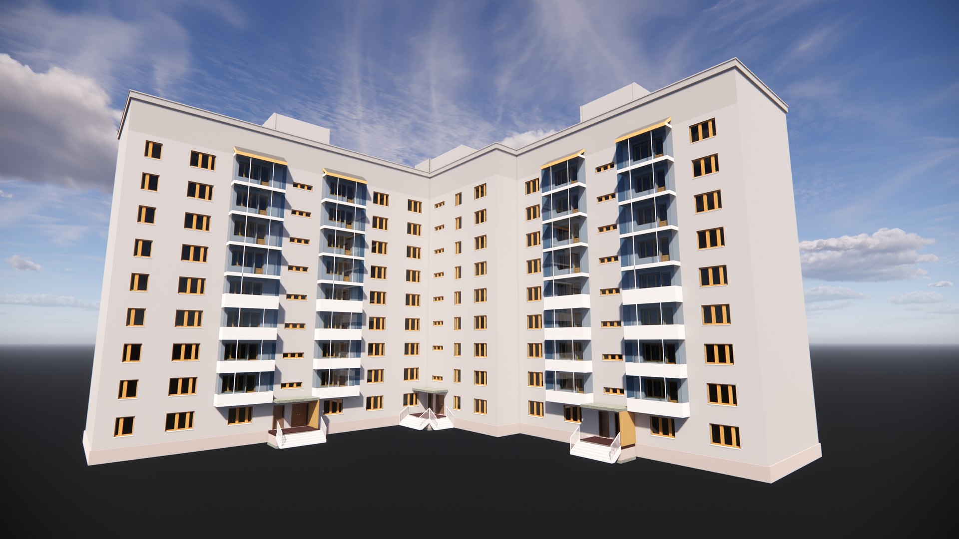 3D Multi-storey Building - TurboSquid 1940626