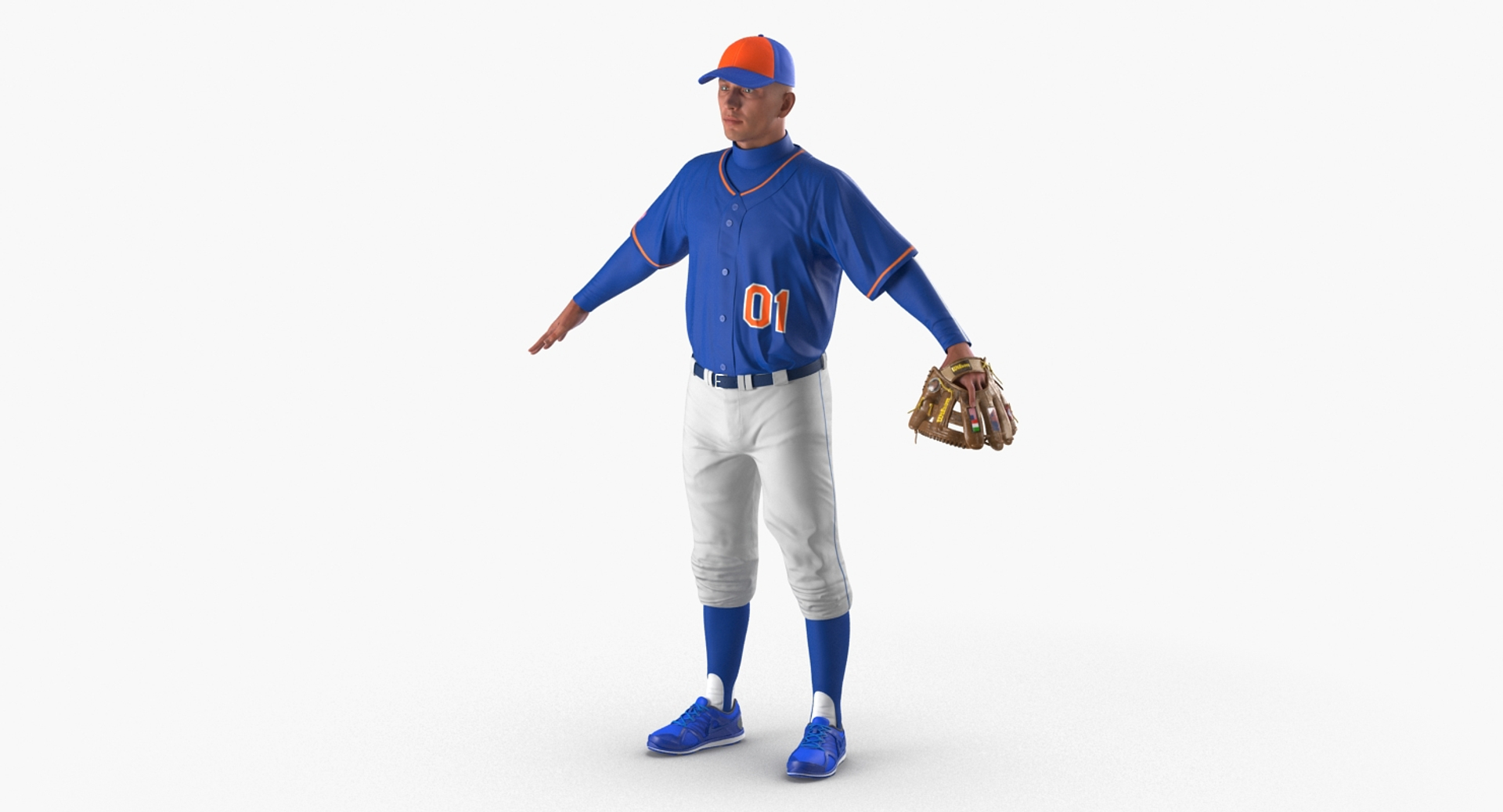3d Model Baseball Player Rigged Generic