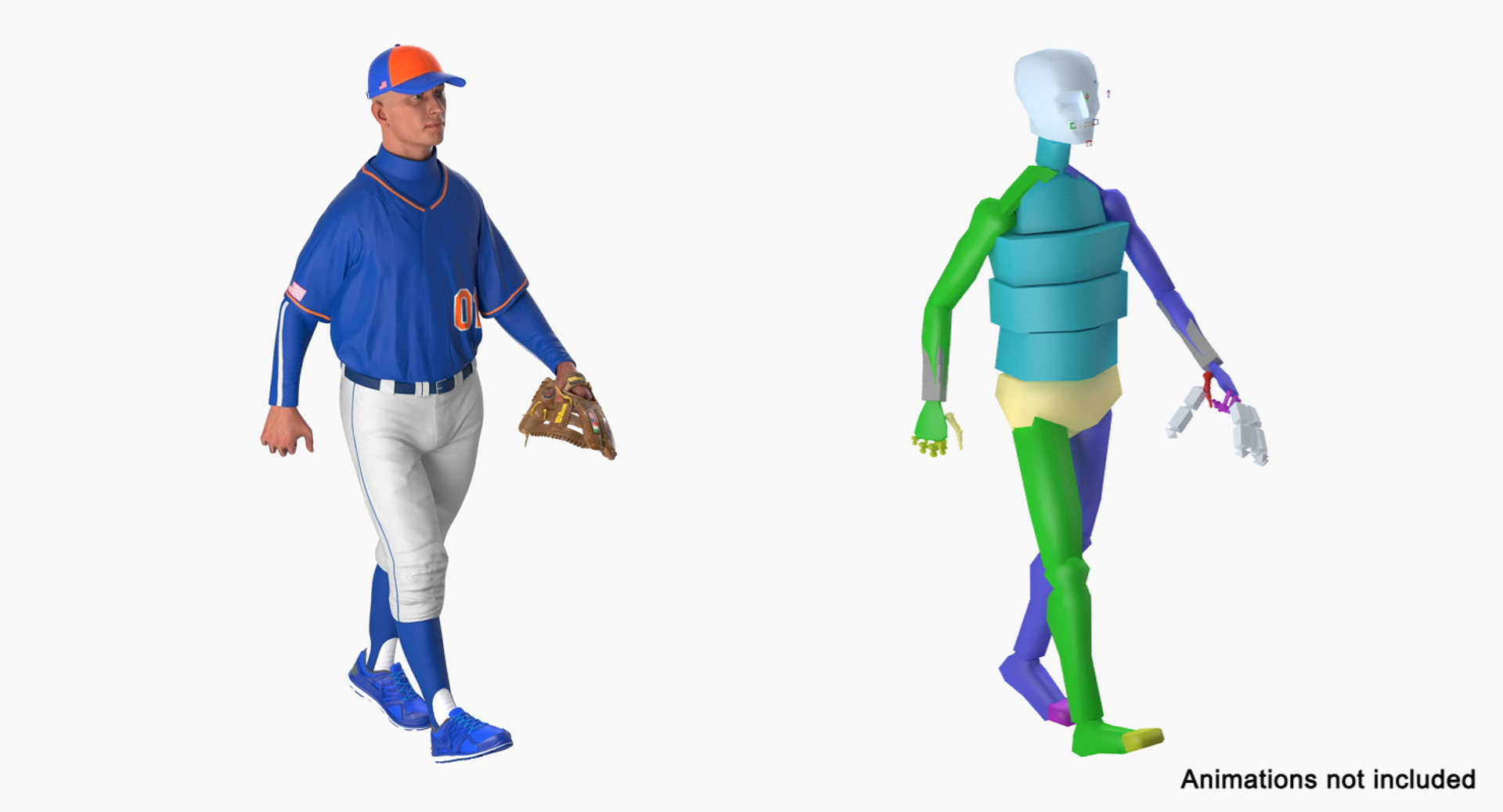 3d Model Baseball Player Rigged Generic