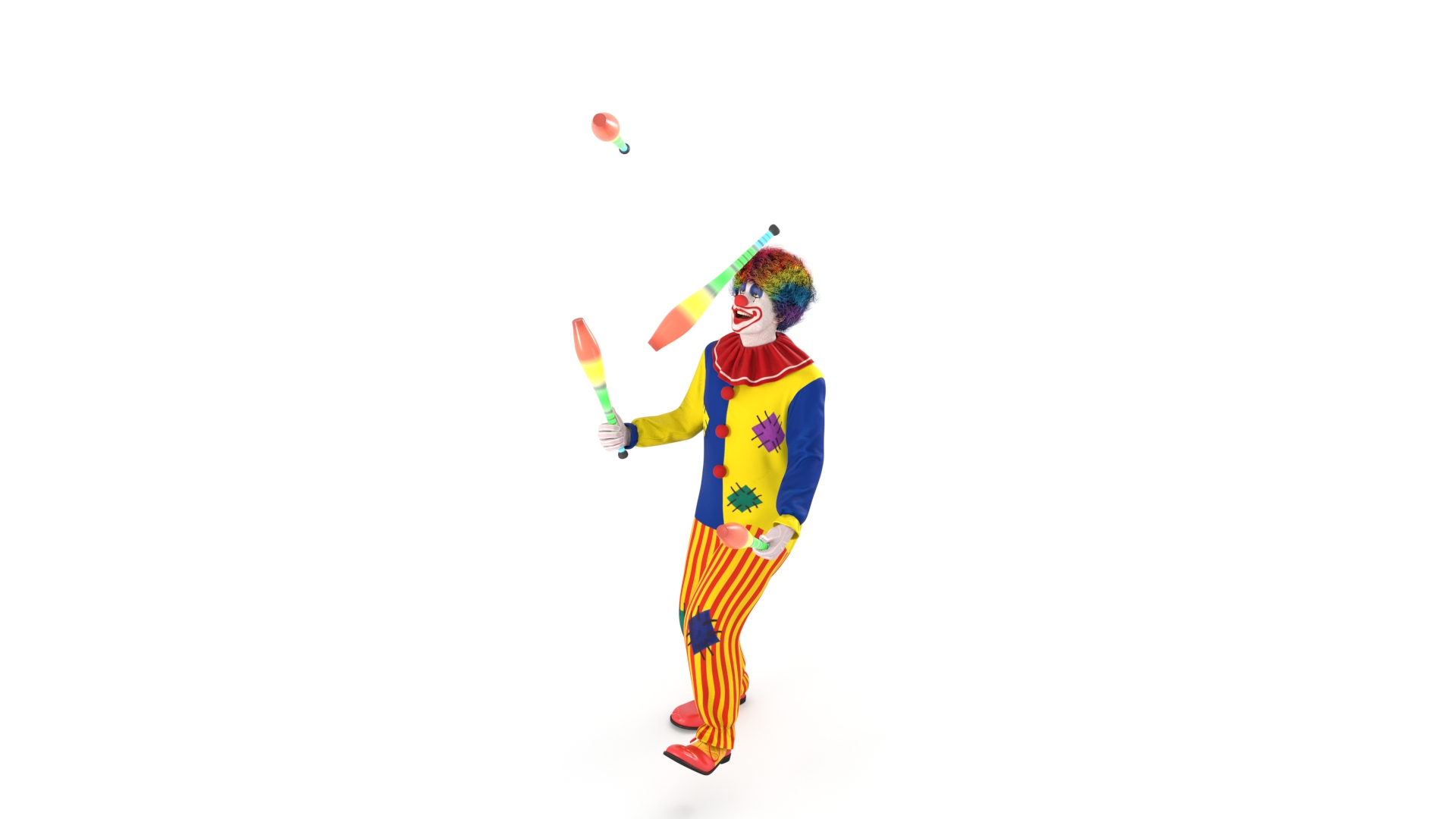 Clown Juggling Henrys Grip Clubs 3D Model - TurboSquid 2343149