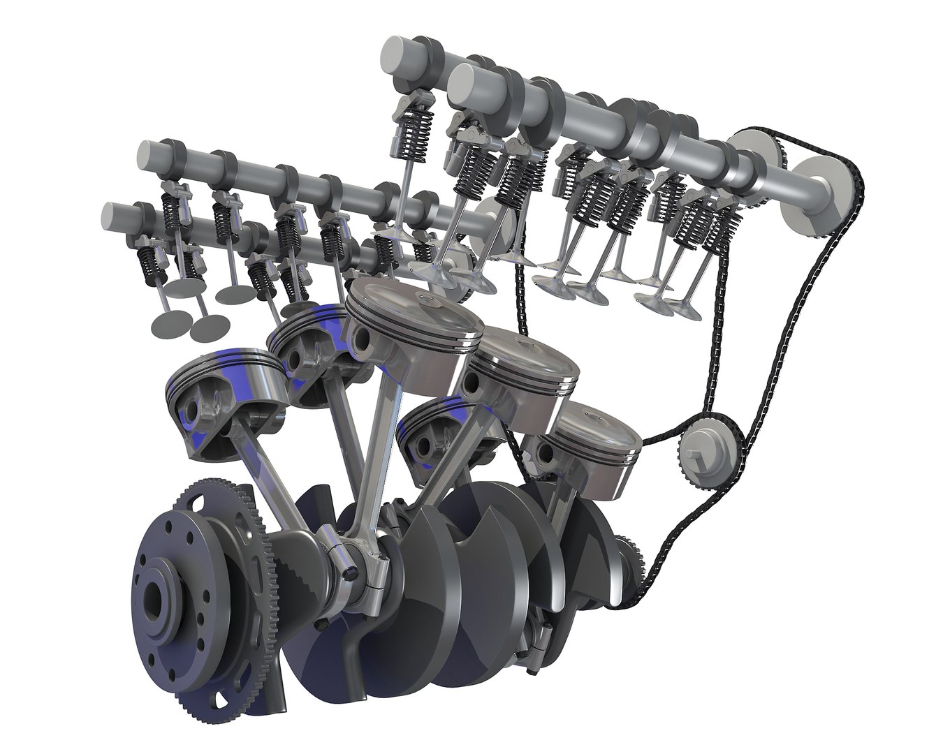 Rigged V6 Engine Cylinders 3D Model - TurboSquid 1344285