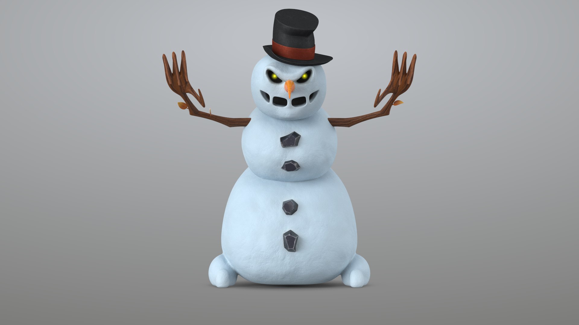 Snowman Angry 3D - TurboSquid 1646928