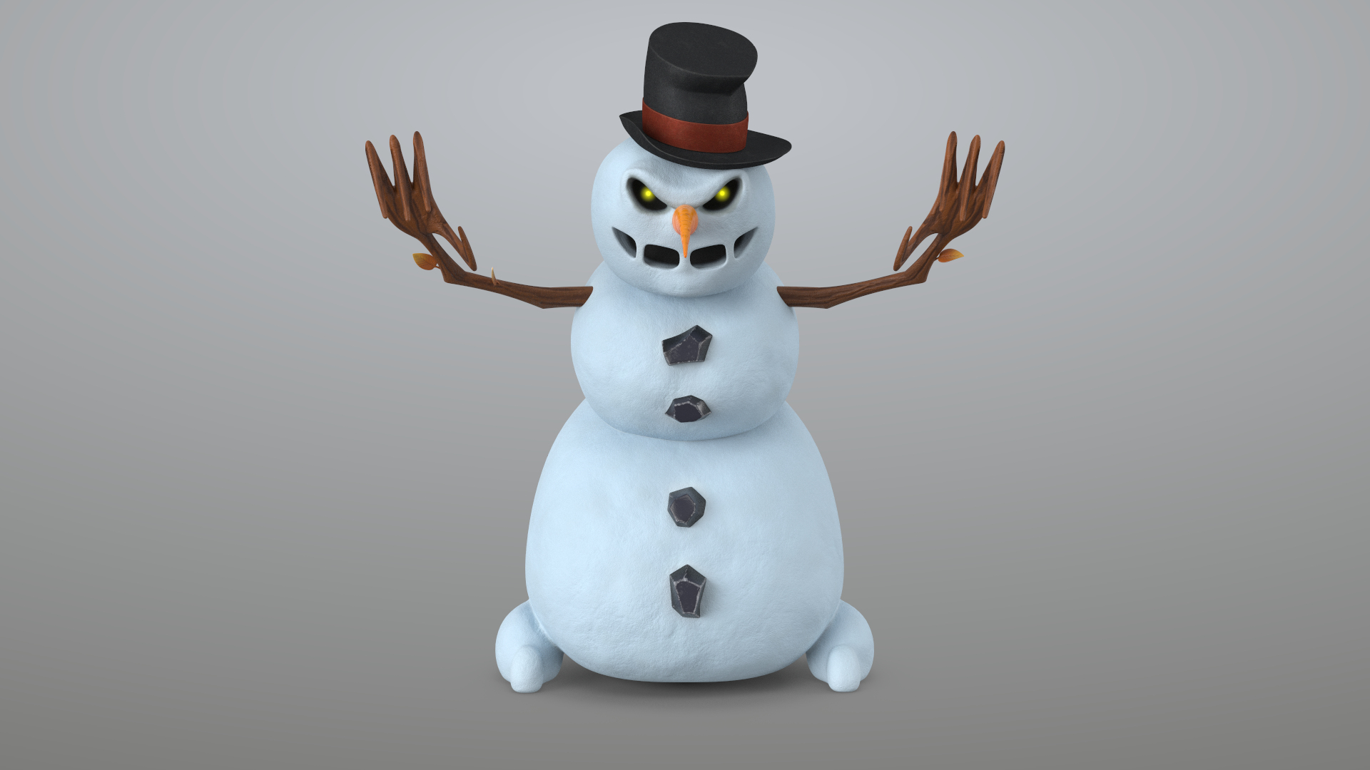 Angry Snowman Wallpaper