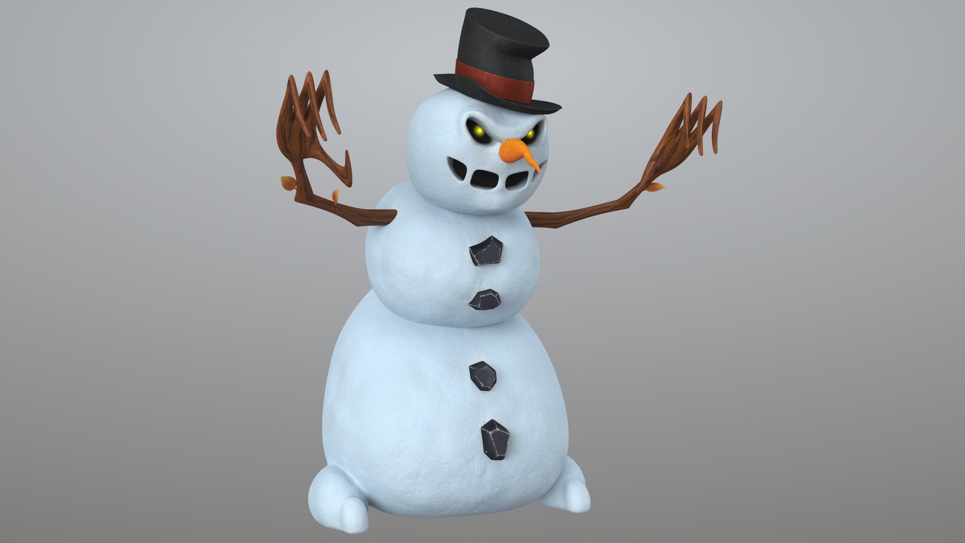 Snowman angry 3D - TurboSquid 1646928