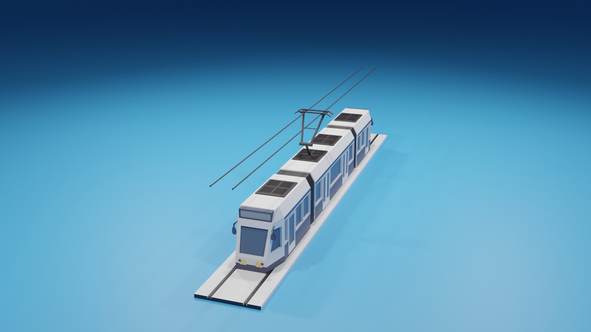 3D LowPoly Cartoon Tram Model - TurboSquid 1716121