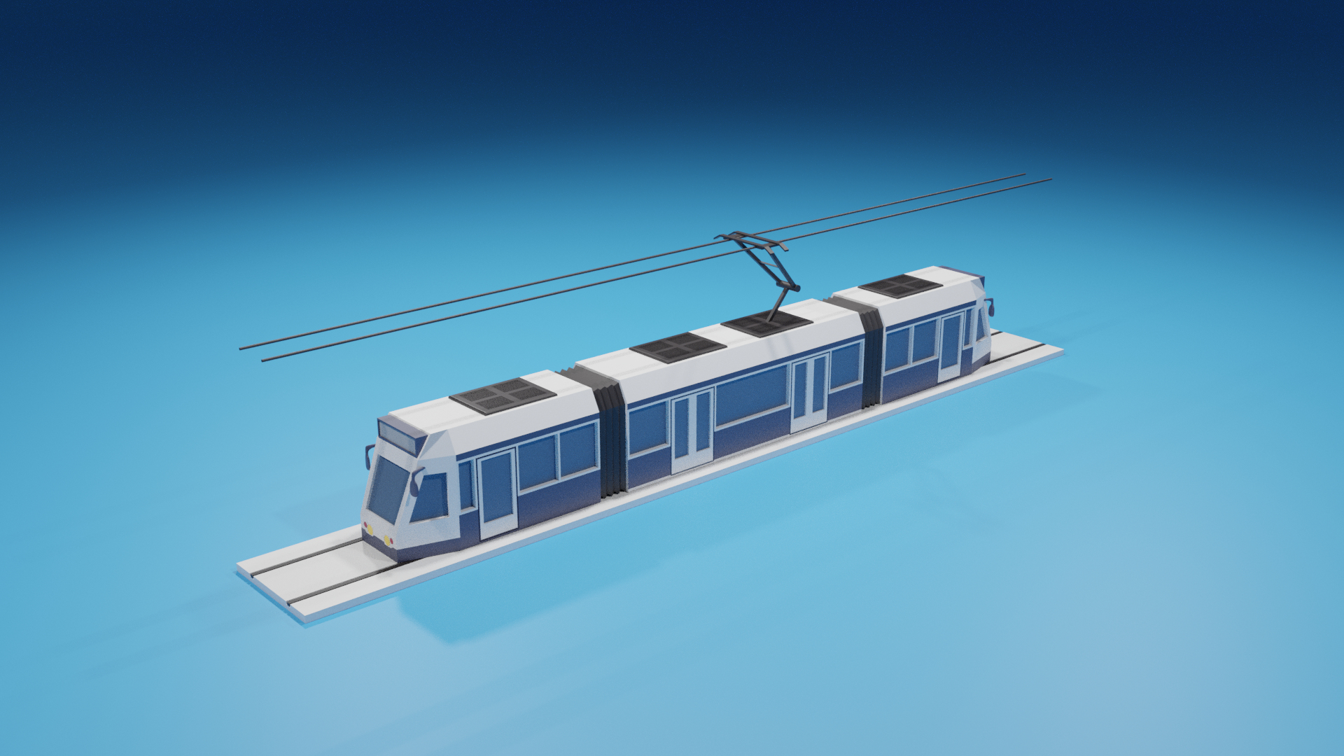 3D LowPoly Cartoon Tram Model - TurboSquid 1716121