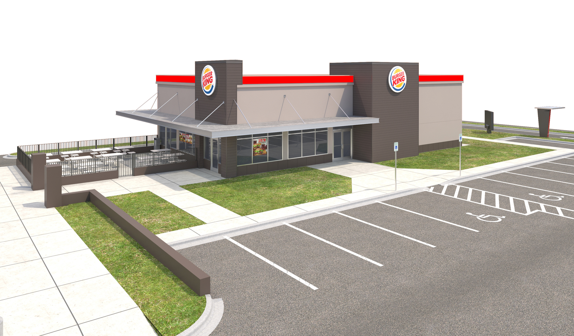 3D exterior restaurant site model - TurboSquid 1250571