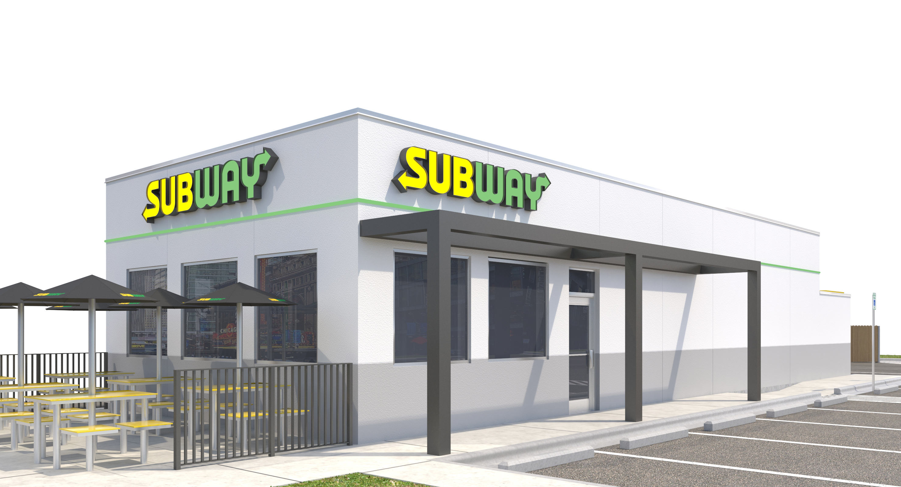3D exterior restaurant site model - TurboSquid 1250571