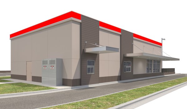 3D exterior restaurant site model - TurboSquid 1250571