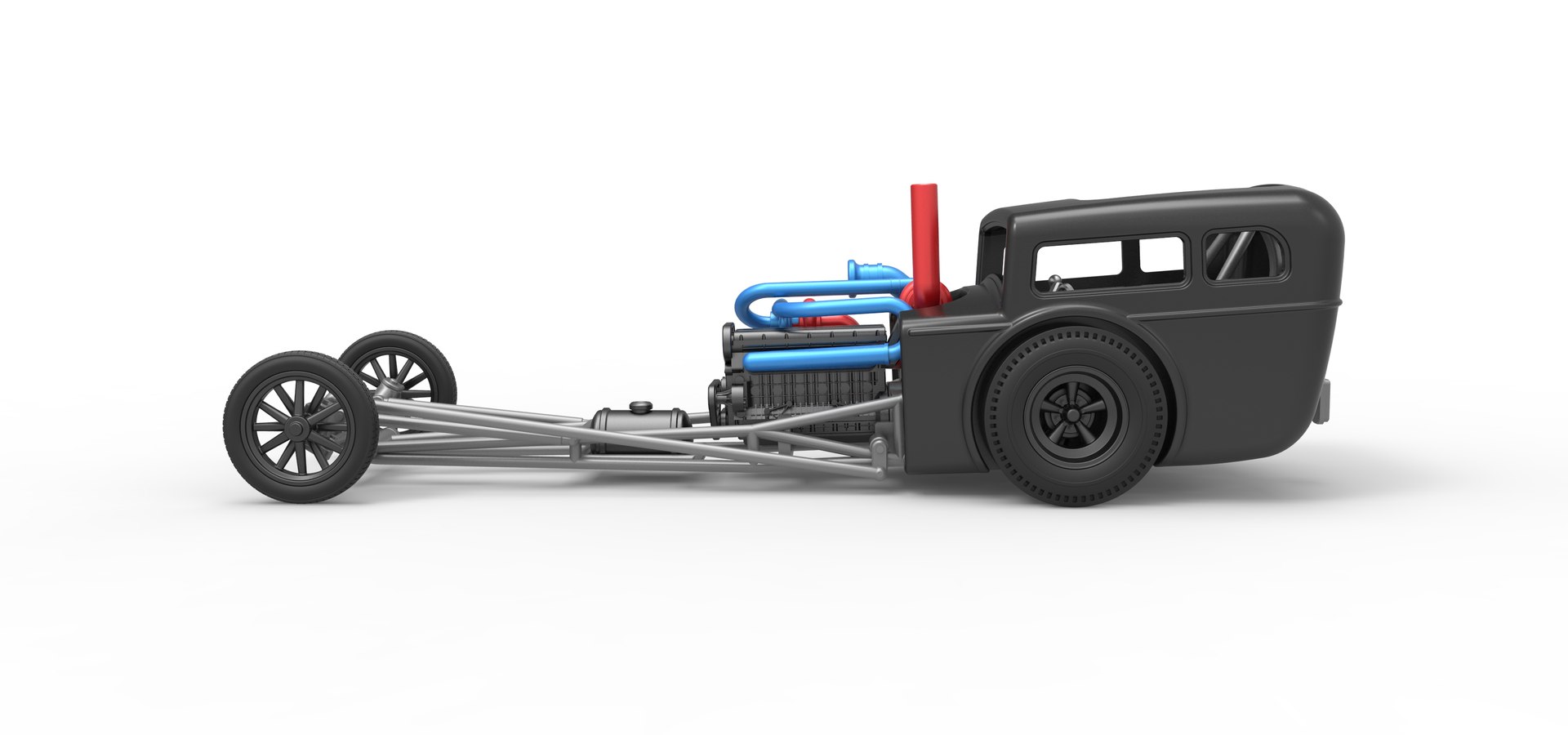 Diecast Front engine old school dragster with shell Version 4 Scale 1 ...