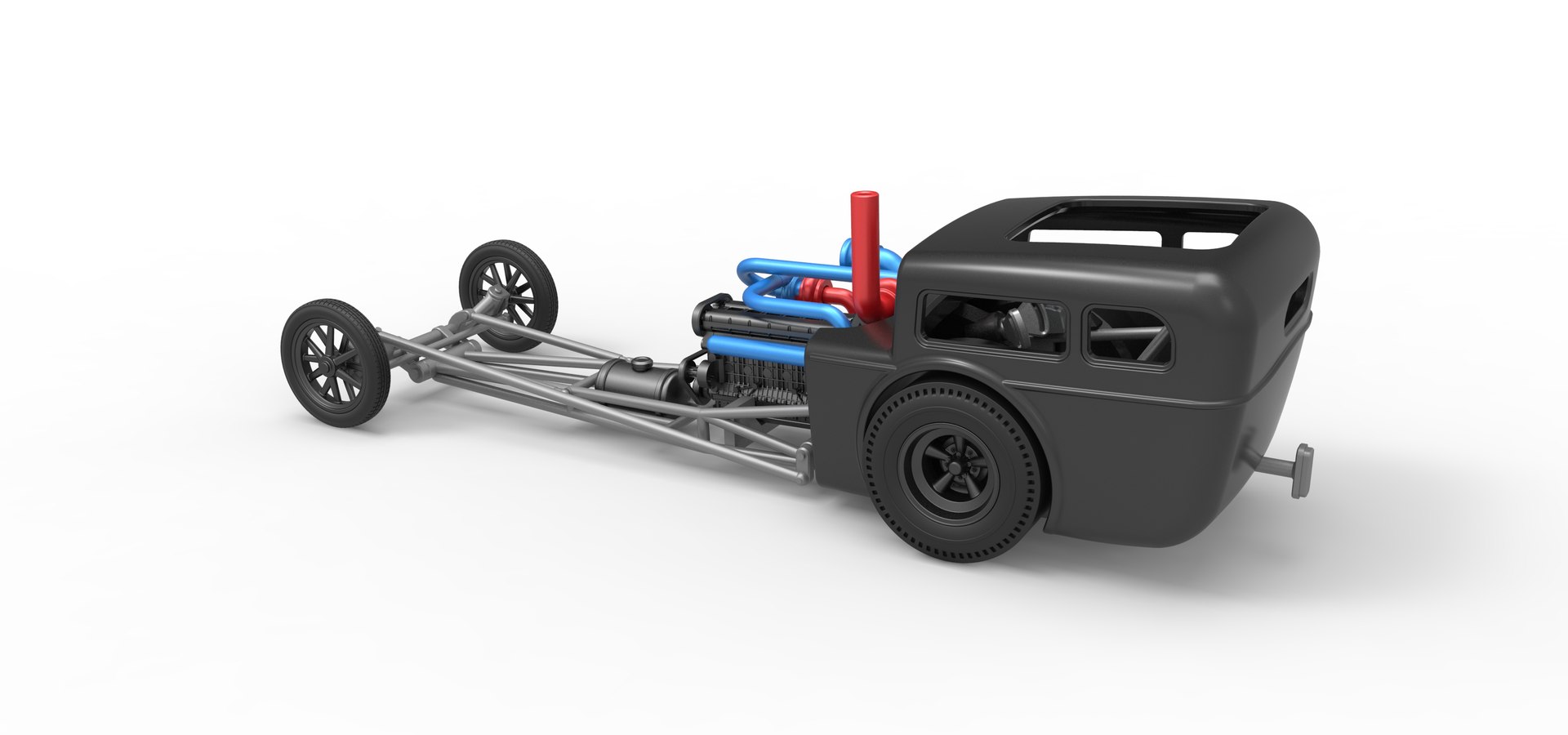 Diecast Front Engine Old School Dragster With Shell Version 4 Scale 1 ...