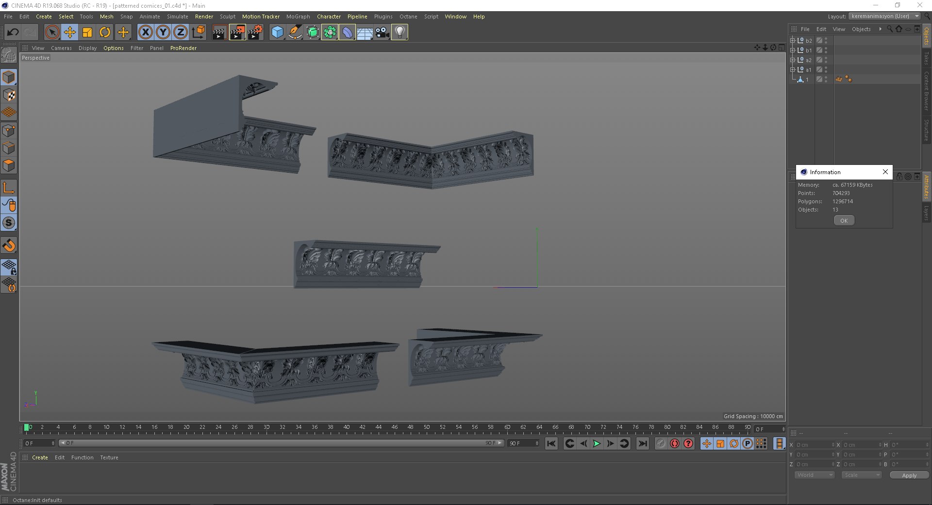 3D Model Patterned Cornices 01 - TurboSquid 1411283