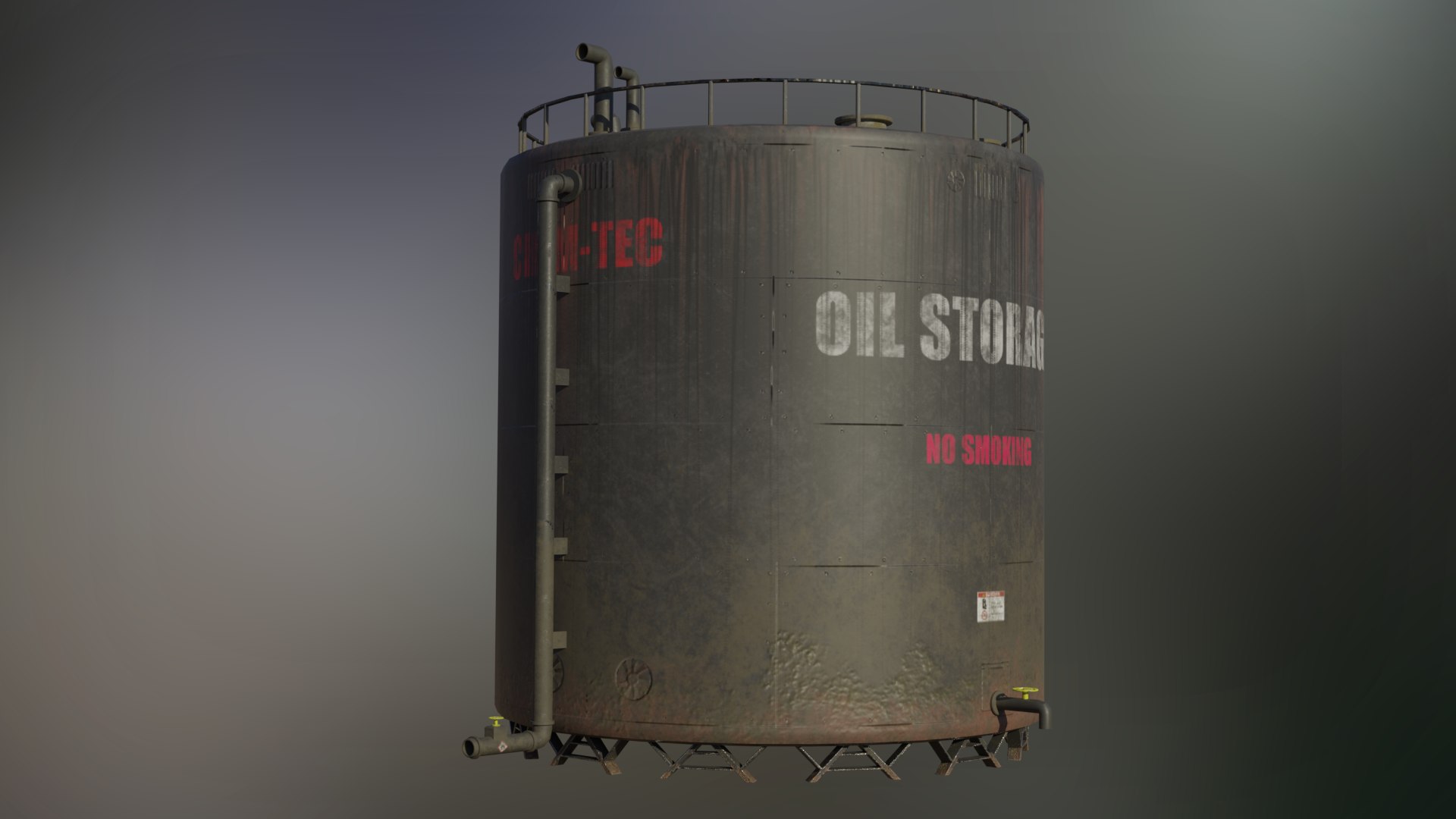 Large Industrial Oil Storage Tank Model - TurboSquid 1806376