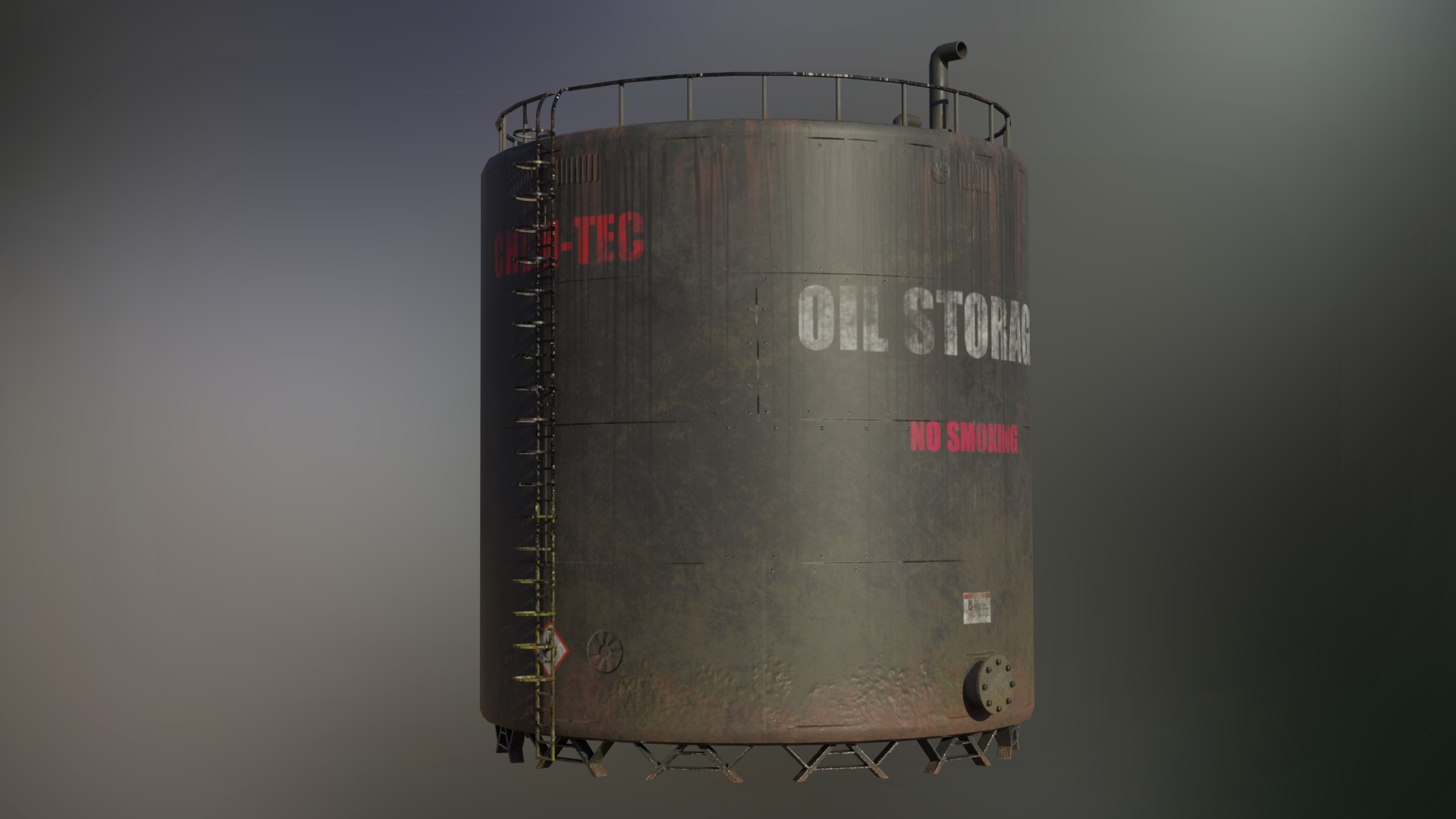Large Industrial Oil Storage Tank Model - TurboSquid 1806376
