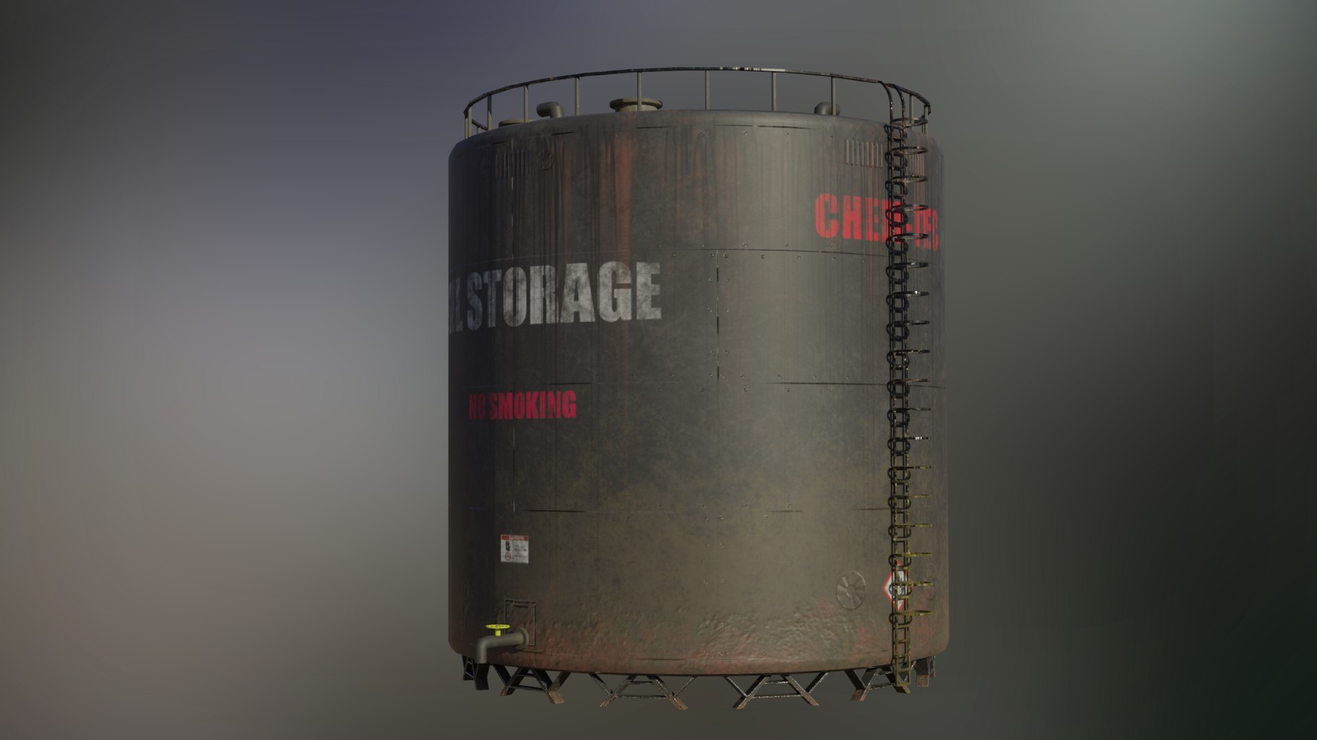 Large Industrial Oil Storage Tank Model - TurboSquid 1806376