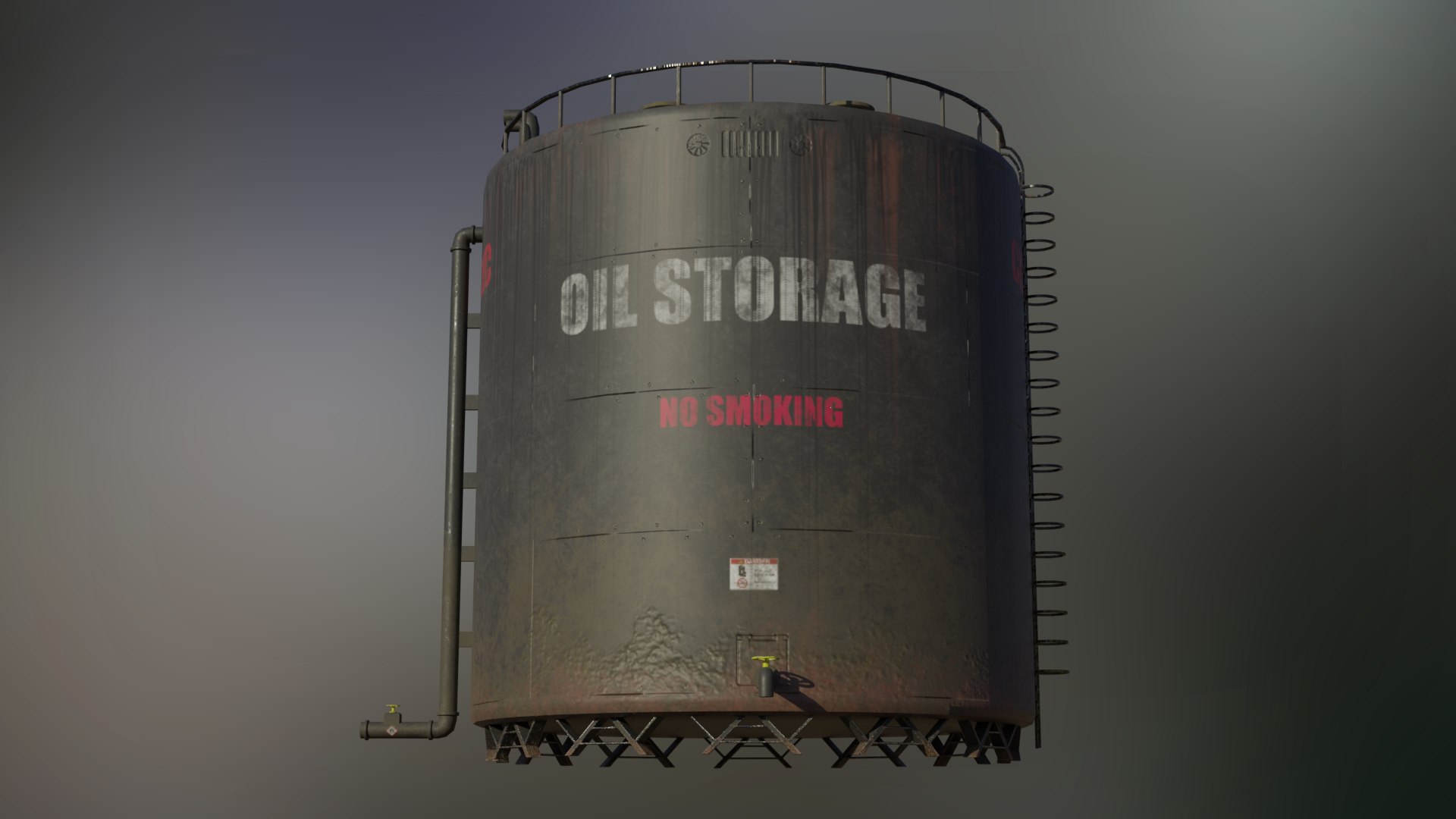 Large Industrial Oil Storage Tank Model - TurboSquid 1806376