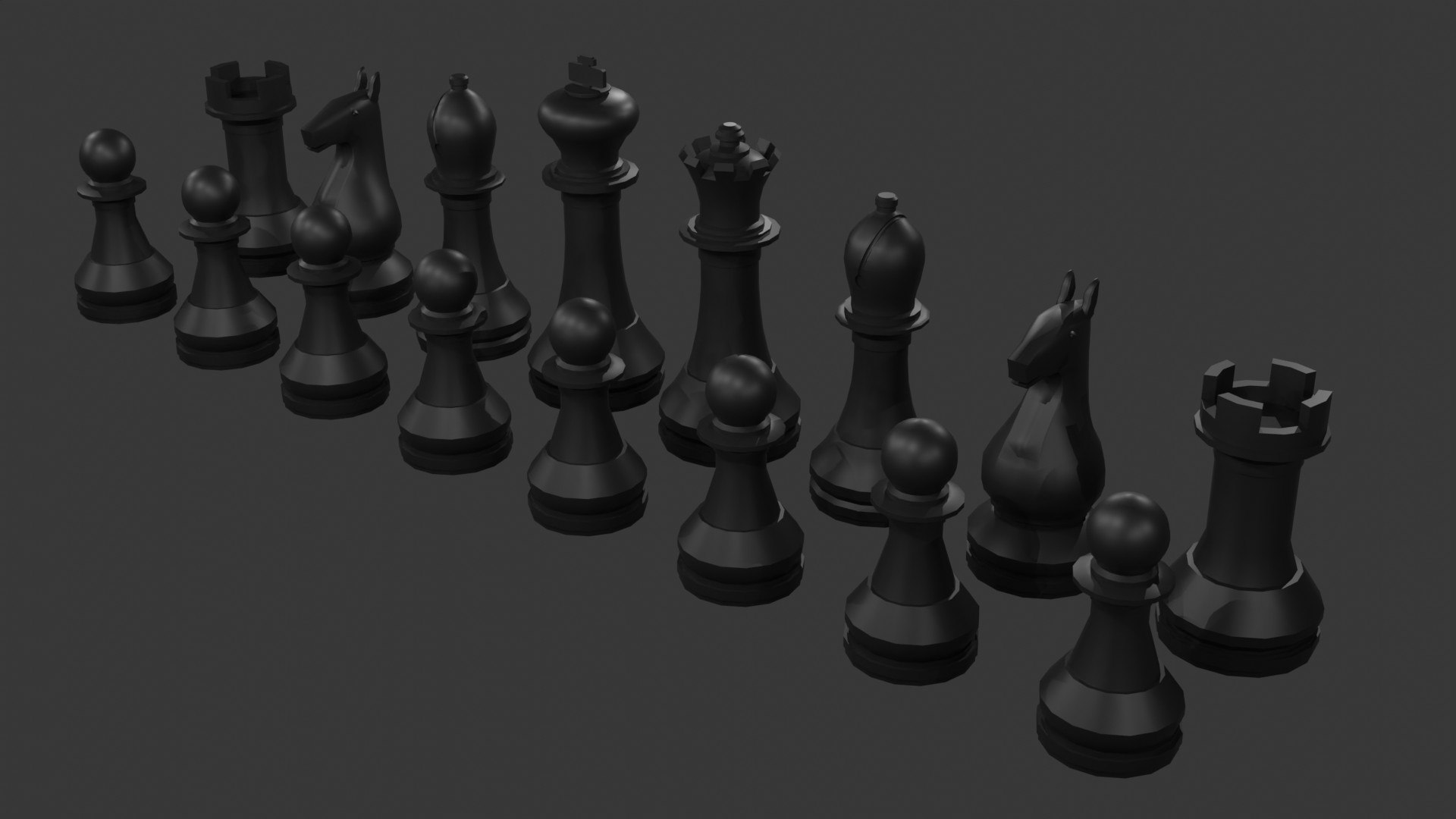 Chess Pieces Full Set Black And White 3D - TurboSquid 2152686