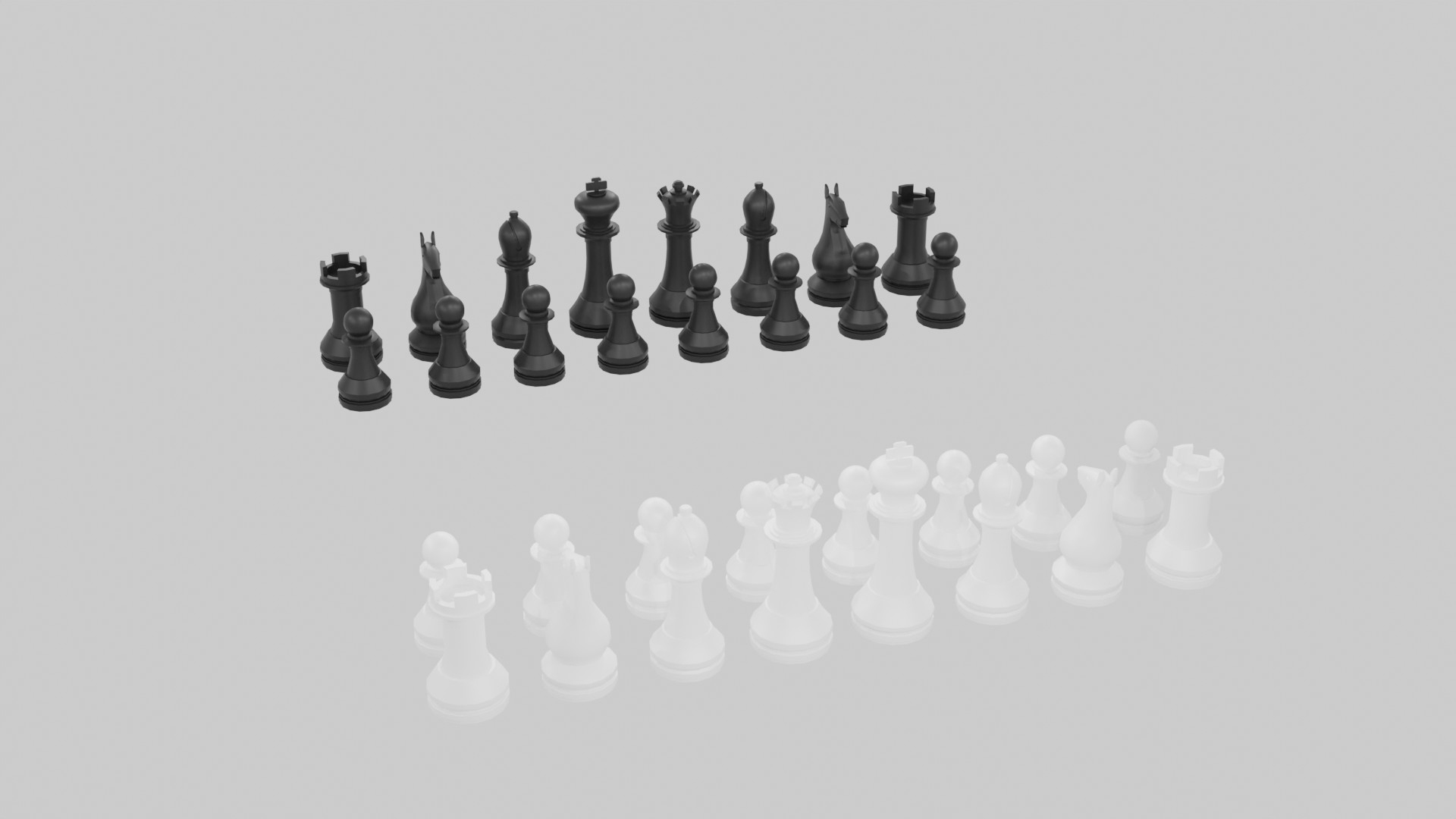 Chess Pieces Full Set Black And White 3D - TurboSquid 2152686