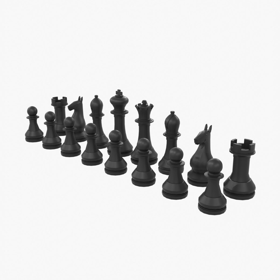 Chess Pieces Full Set Black And White 3D - TurboSquid 2152686