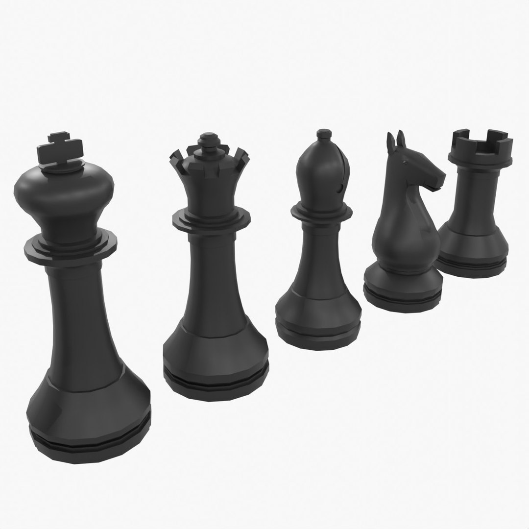 Chess Pieces Full Set Black And White 3D - TurboSquid 2152686