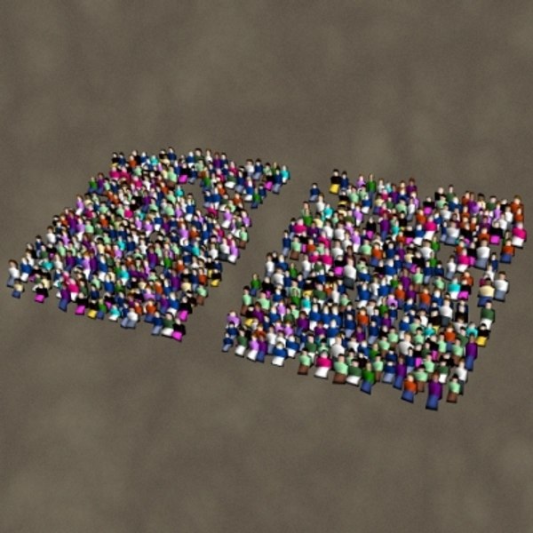 crowd bleacher 3d model