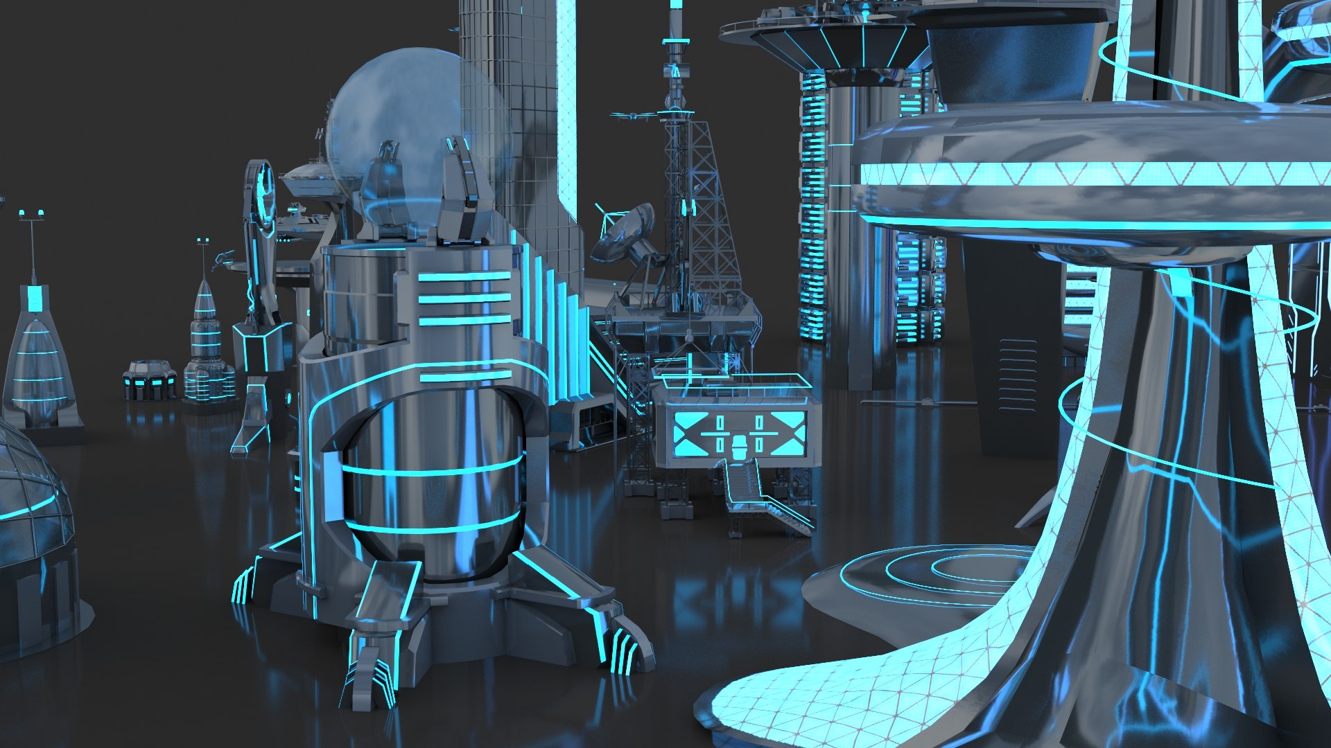 3D sci-fi city model - TurboSquid 1403837