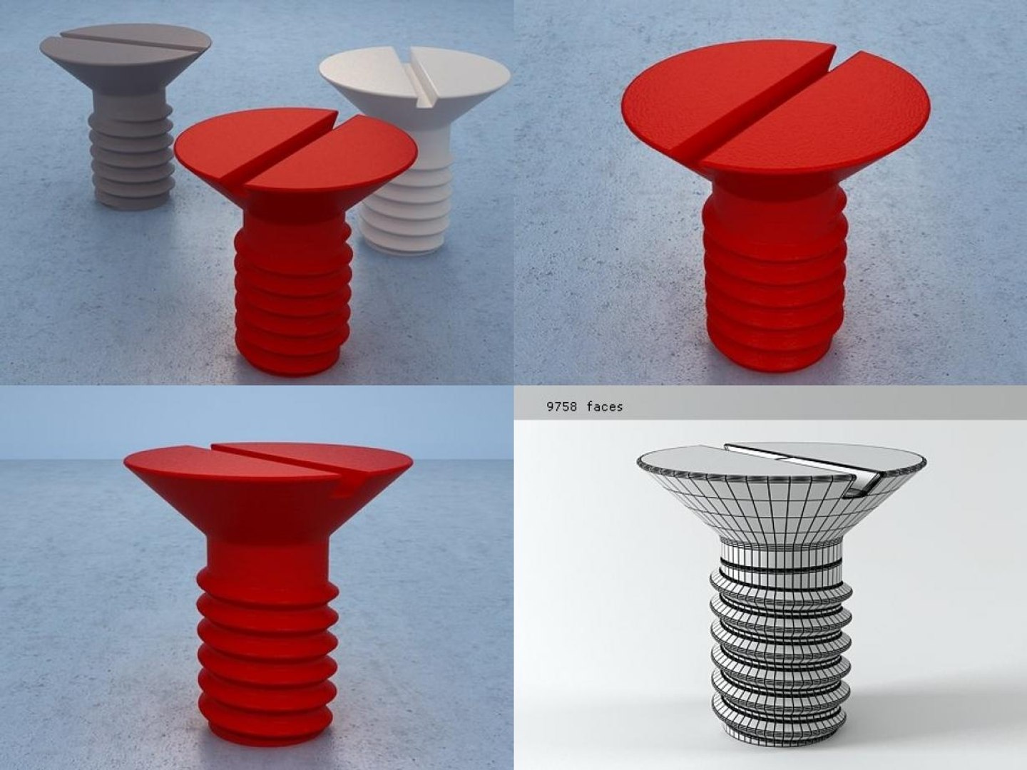 3D Screw Table - TurboSquid 1184406