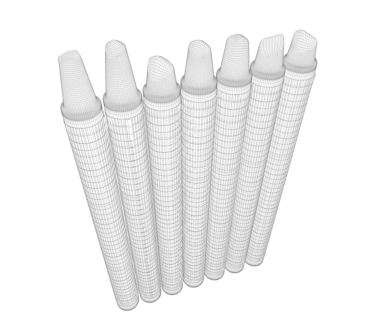 3D Wax Crayons Model - TurboSquid 2143615